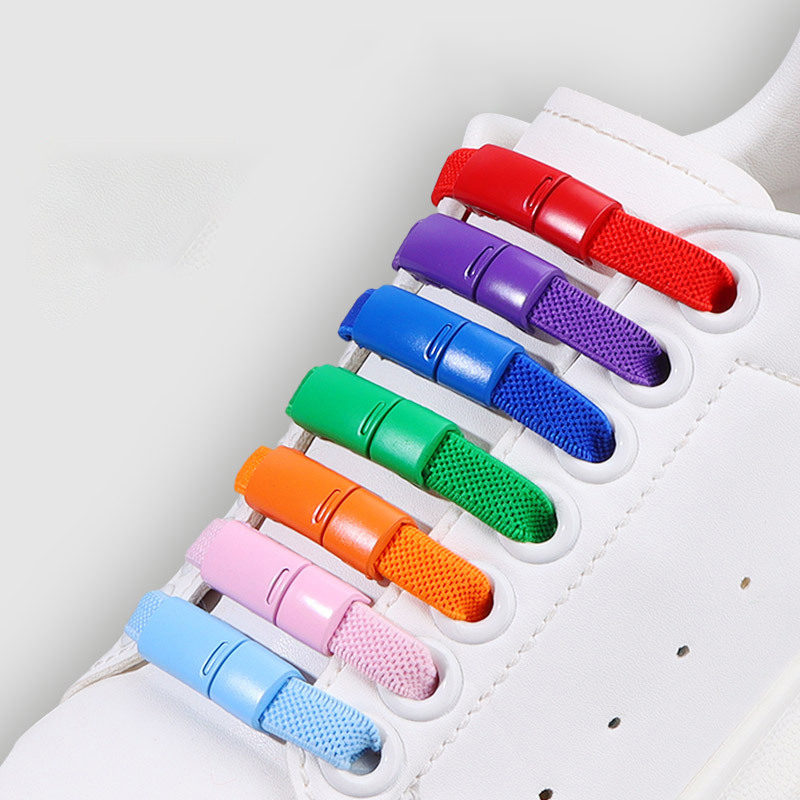 1Pair Flat Elastic Shoelaces For Sneakers Magnetic No Tie Shoelace Kids ...