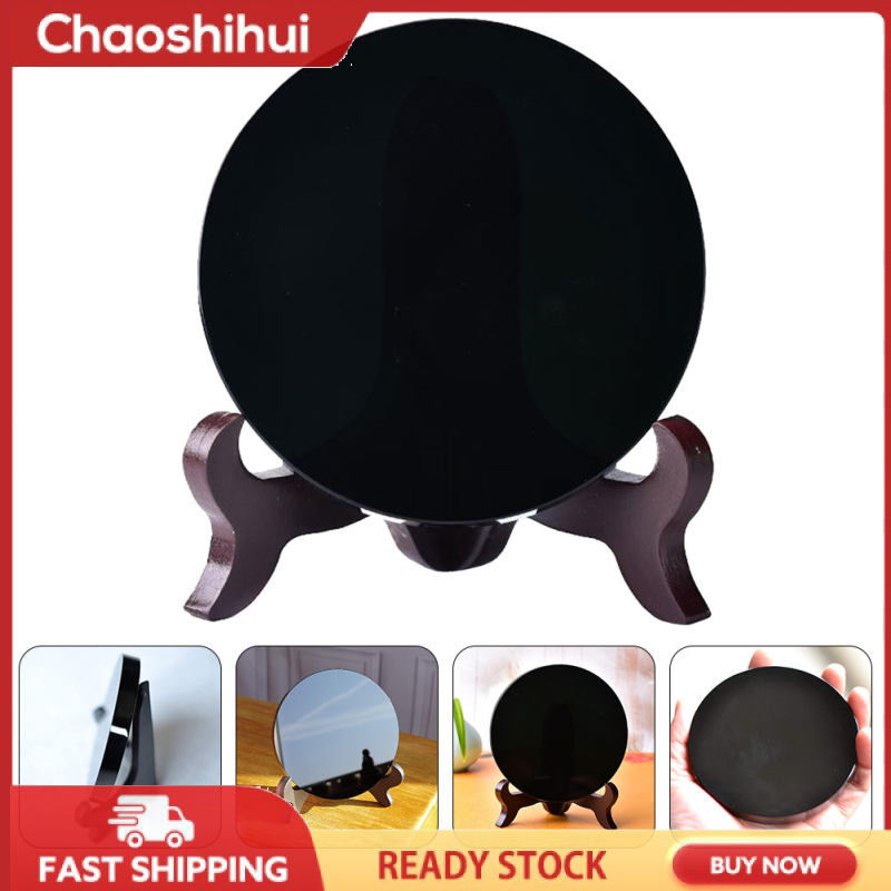 Chaoshihui Desk Gothic Decor Aesthetic Circle Mirror Plastic Obsidian ...