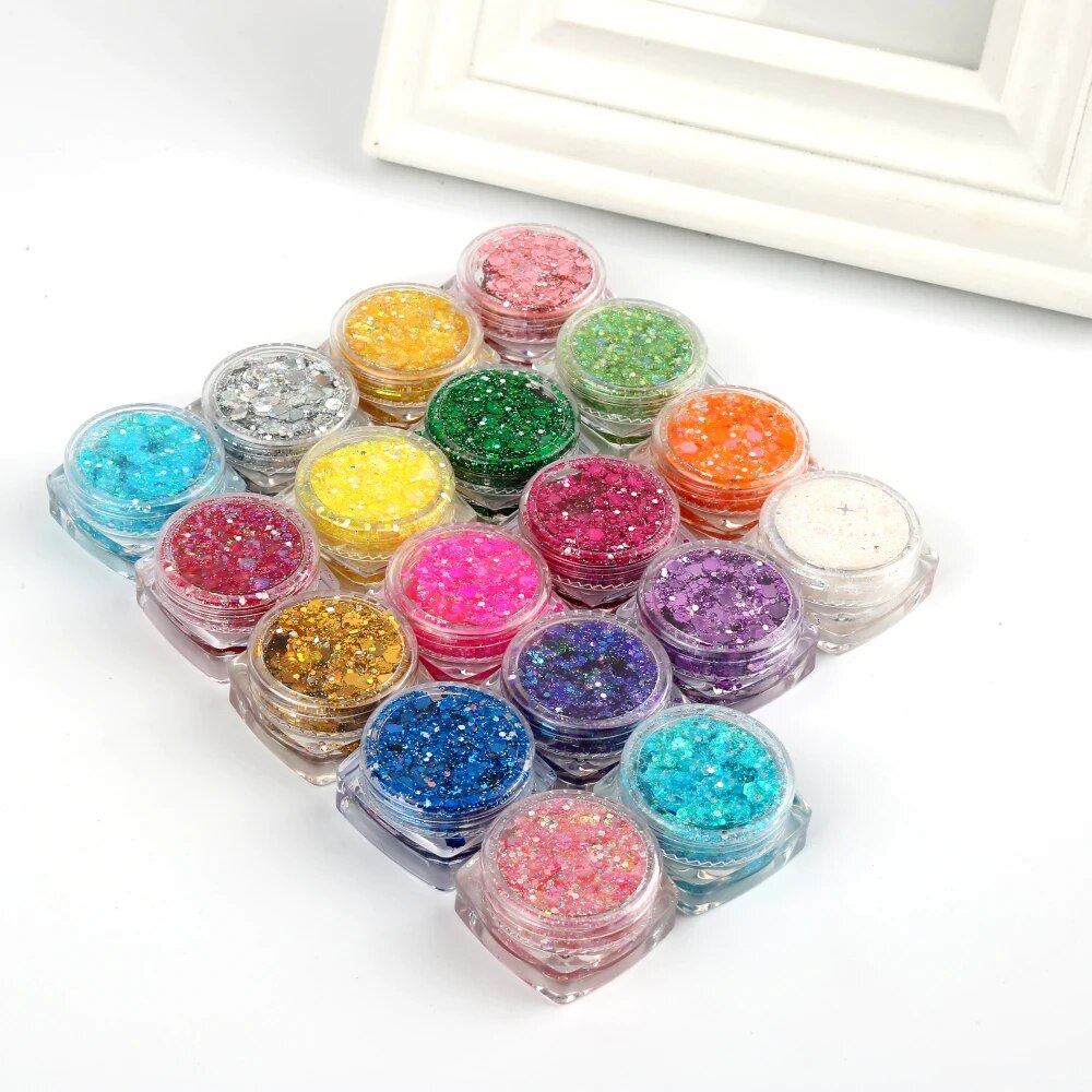 1/3PCS Professional Mermaid Sequins Gel Eye Shadow Holographic Glitter ...