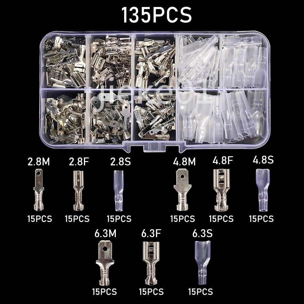 1000PCS Insulated Seal Crimp Terminal 2.8/4.8/6.3mm Electrical Wire Connectors Crimping ...