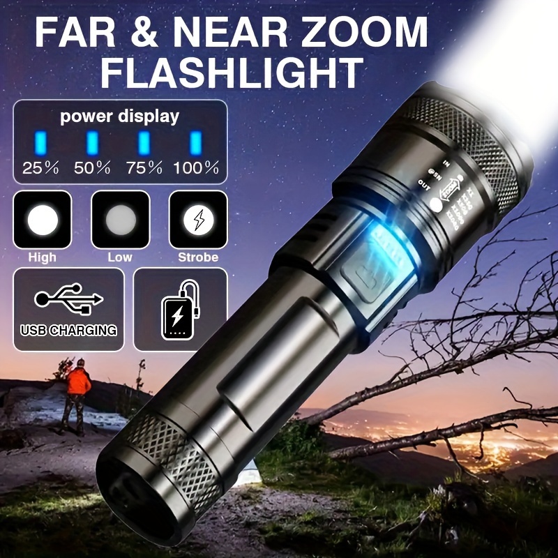 【Premium Quality】 Telescopic Zoom High Power Torch Light USB ...