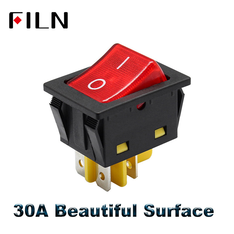 【TopazTrove】Heavy Duty 30A 250VAC KCD4 Rocker Switch on off dpst LED ...