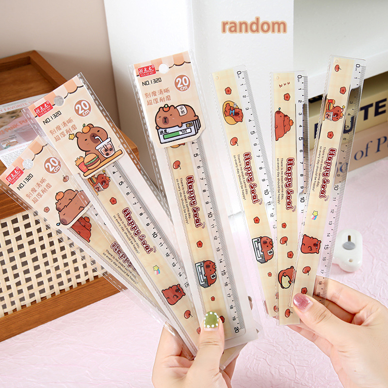 Cartoon Cute Capybara Ruler Straightedge Protractor Multifunctional ...