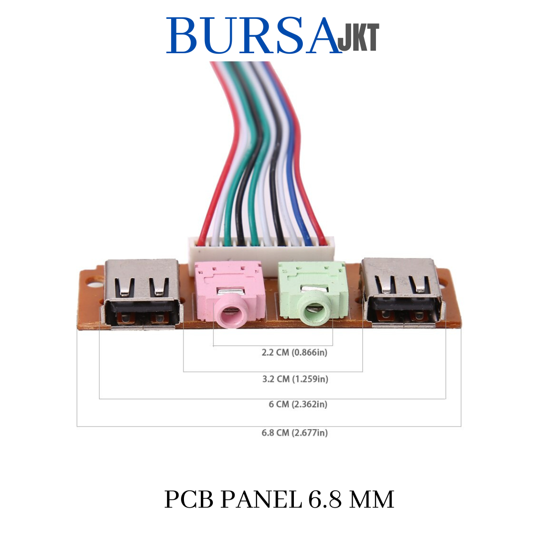 FRONT PANEL PCB USB AUX AUDIO JACK KOMPUTER PC 6.8 DAN 7.4 INCH ...