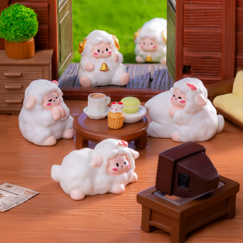 Cute Mini Farm Lamb Sheep Figurines Micro Landscape﻿ Car Dashboard Home ...