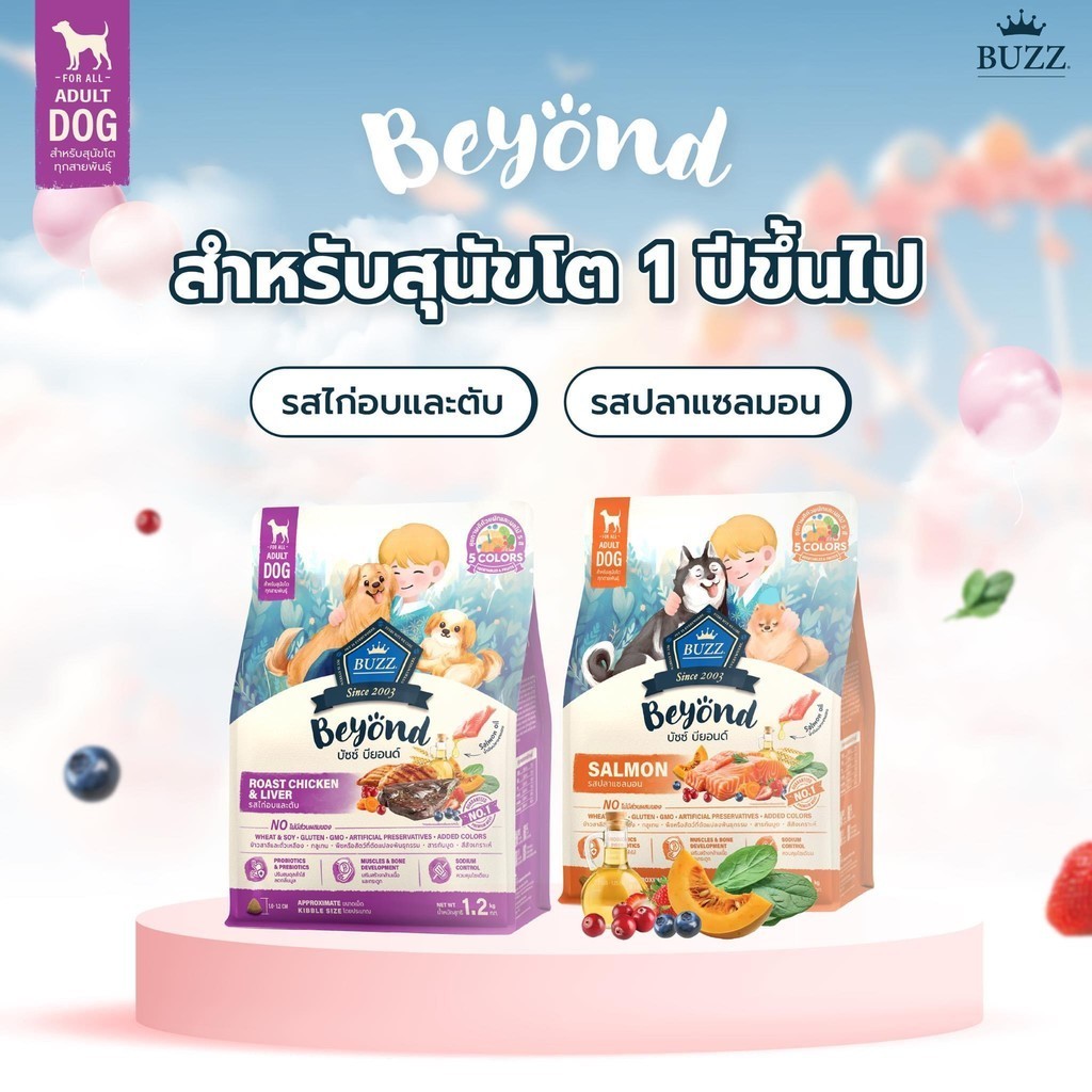 Buzz Beyond Dog อาหารสุนัข เกรดพรีเมี่ยม กลูเตนฟรี ขนาด 1-1.2 kg - หมี ...