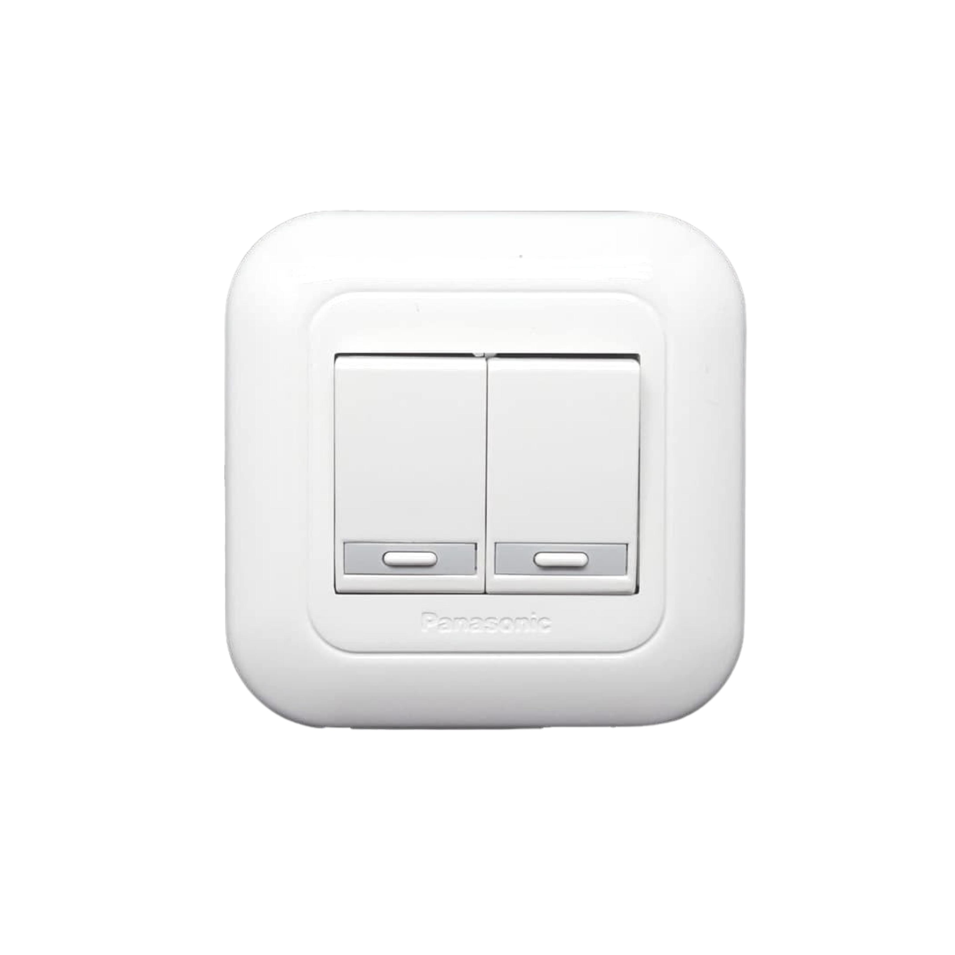 Panasonic WEJ Segi Tahu 2 Gang 2 Way Saklar Stop Kontak Double | Lazada ...
