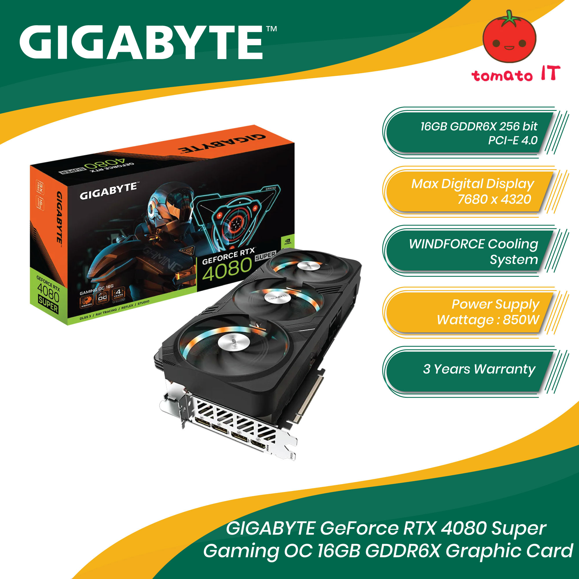 GIGABYTE GeForce RTX 4080 Super Gaming OC 16GB GDDR6X Graphic Card | Lazada