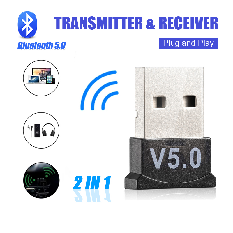 Bluetooth 5.0 Receiver & Transmitter Wireless USB Adapter Audio Sender ...