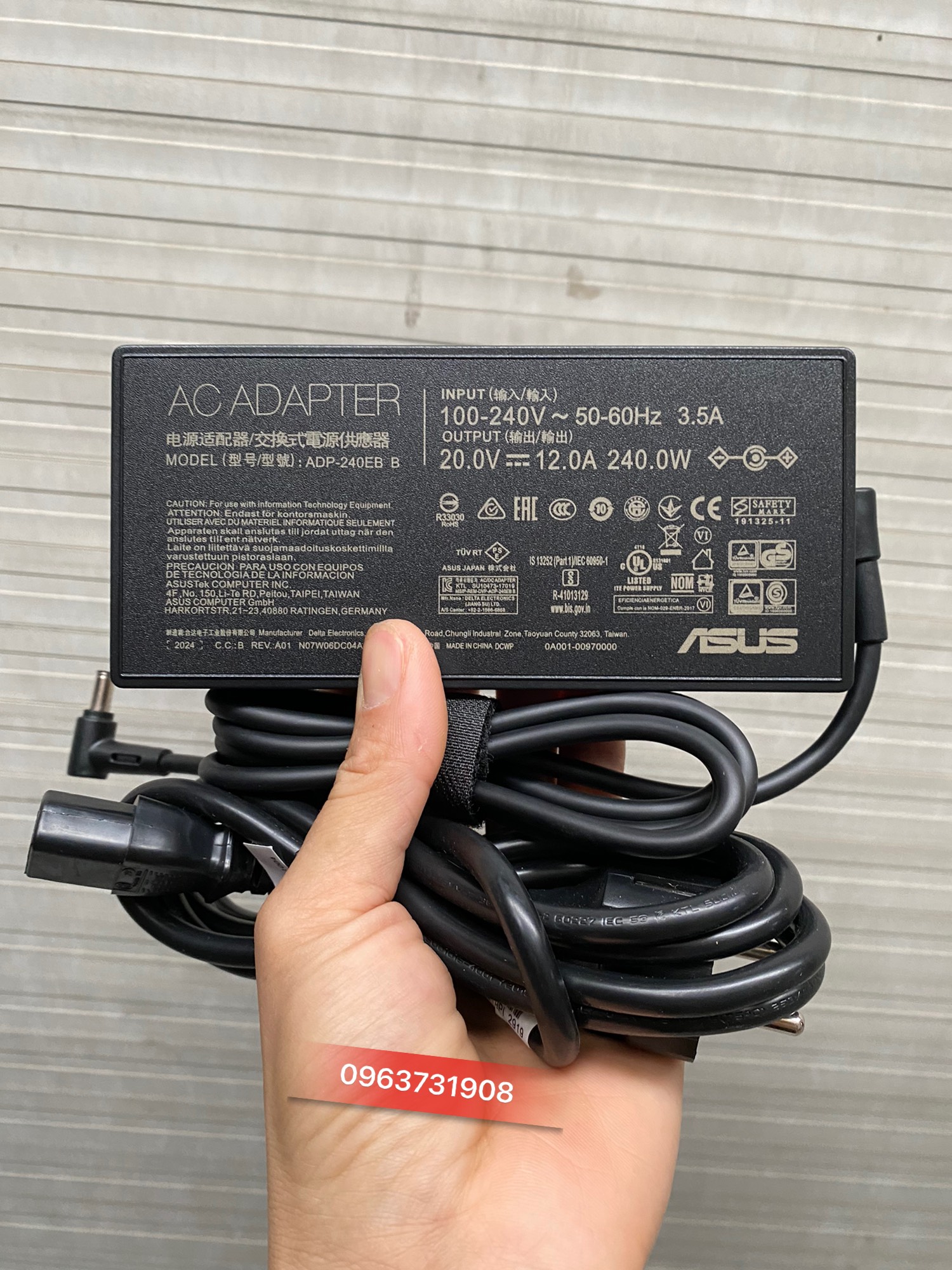 Bộ sạc laptop Asus 20V 12A 240W dùng cho ASUS ROG 15 GX550LXS RTX2080 ...