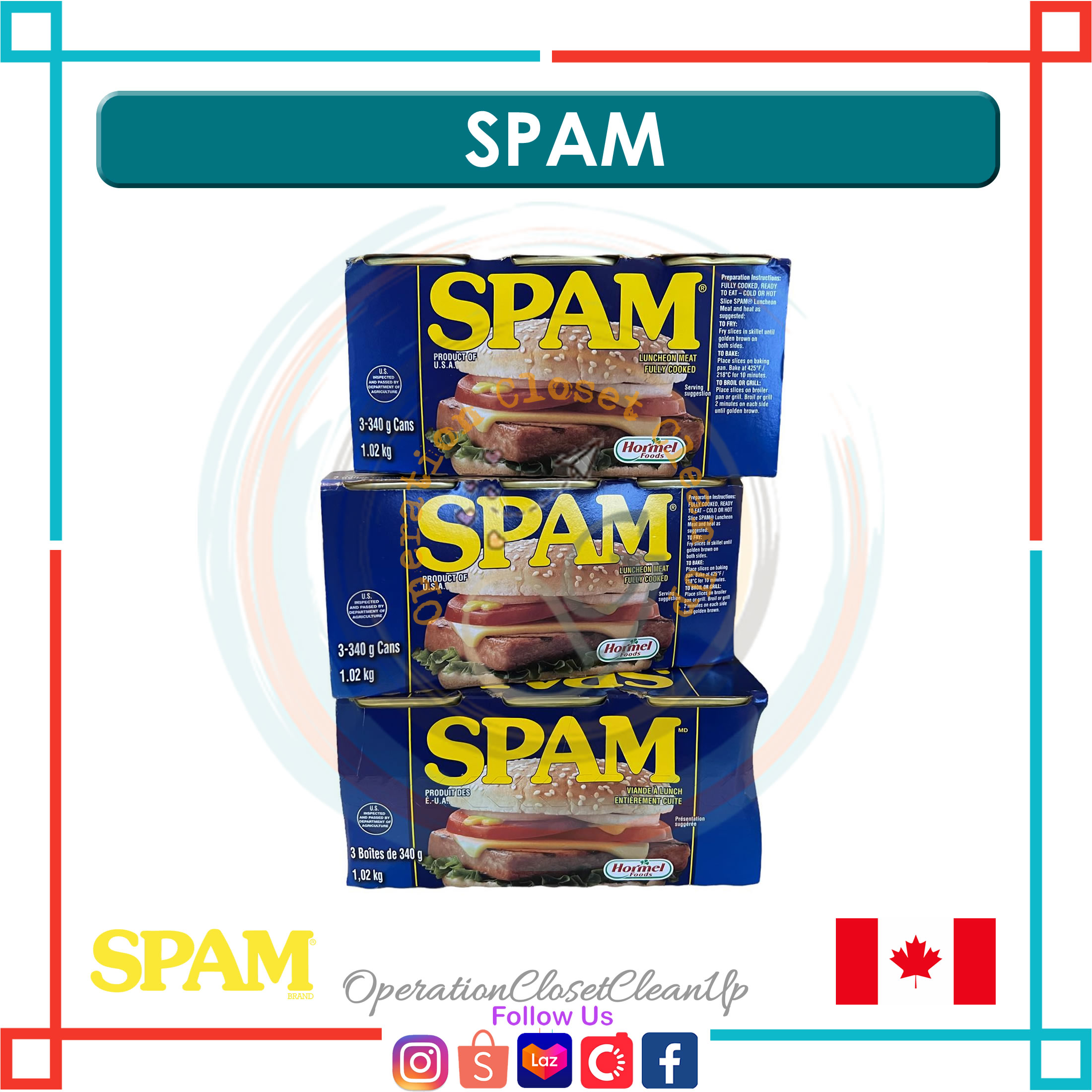 🇨🇦 SPAM Classic Luncheon Meat, 340g (Exp 12.2024) | Lazada PH