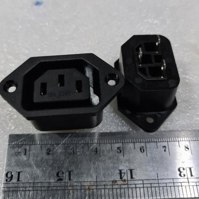 SOCKET KABEL POWER AC FEMALE 3 LUBANG PIN PSU KOMPUTER PC CPU TERMINAL ...