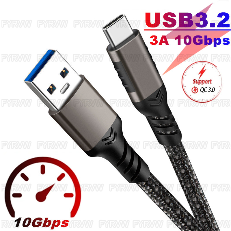 USB3.1 Gen2 10Gbps Cable USB A to USB C Cable 3A 60W QC3.0 Fast Charging for Samsung NVMe Hard ...