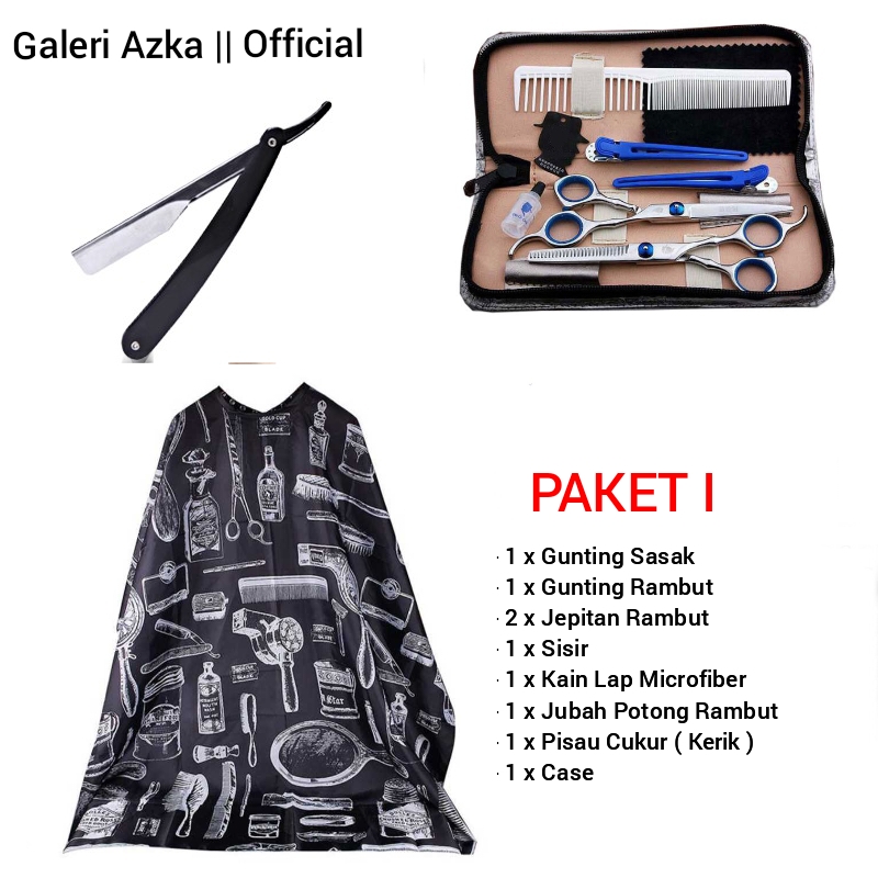 Galeri Azka - Set Alat Gunting Potong Rambut Cukur Pangkas Sasak BHT002 ...