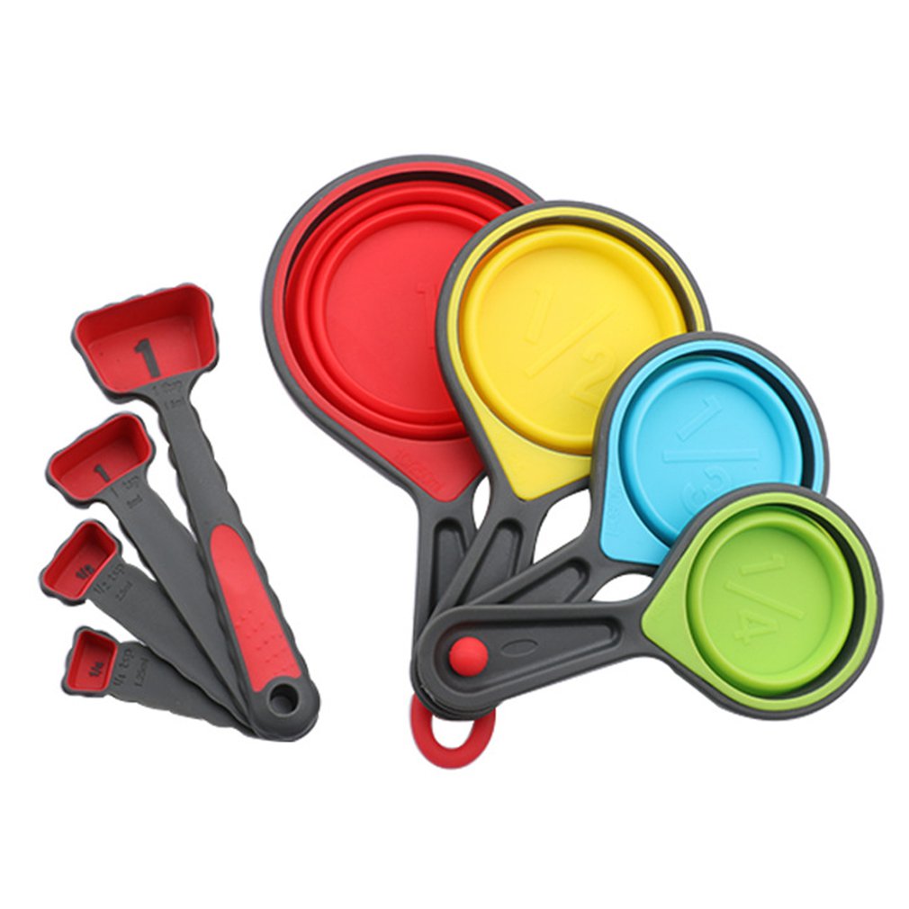 8pcs/Set Food Grade Foldable Measuring Cups Set Kitchen Tool Ice Cream ...