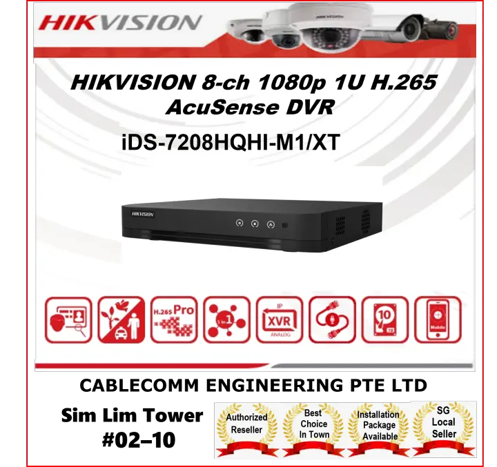 HIKVISION 8-ch 1080p 1U H.265 AcuSense DVR iDS-7208HQHI-M1/XT | Lazada ...