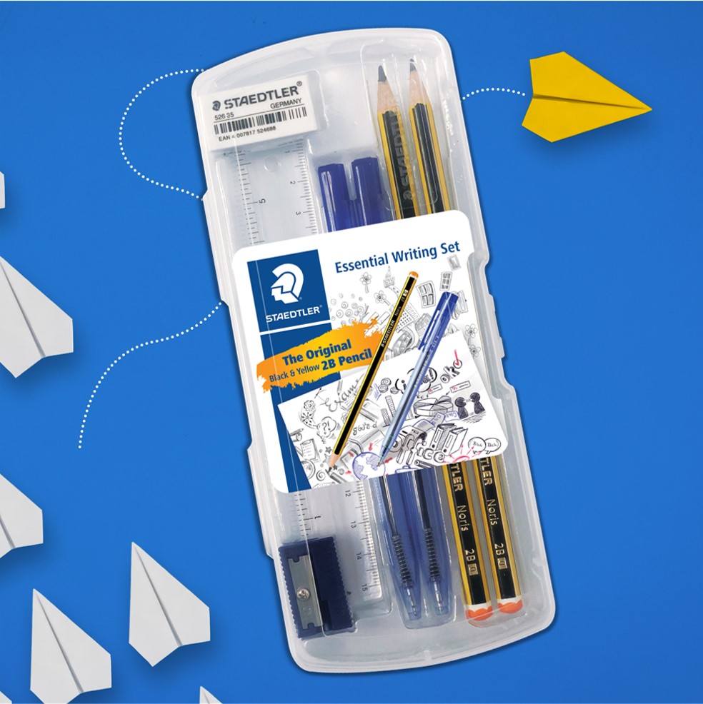 (Free Pencil Box) Staedtler Essential Writing Set (7 pcs) Ballpoint ...