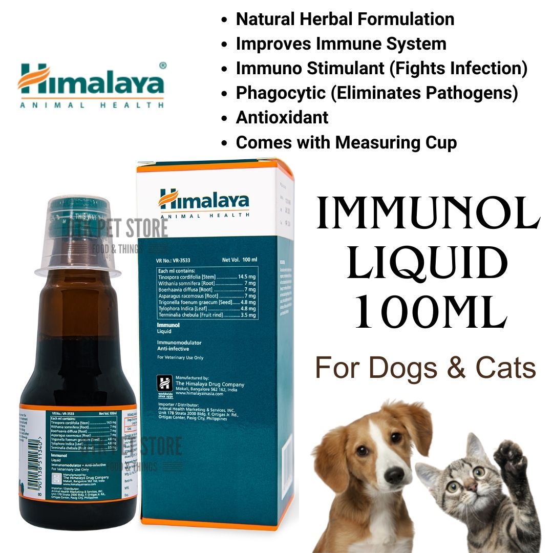 [Original] Himalaya Immunol Liquid For Dogs & Cats 100ml / Pet Immunity ...
