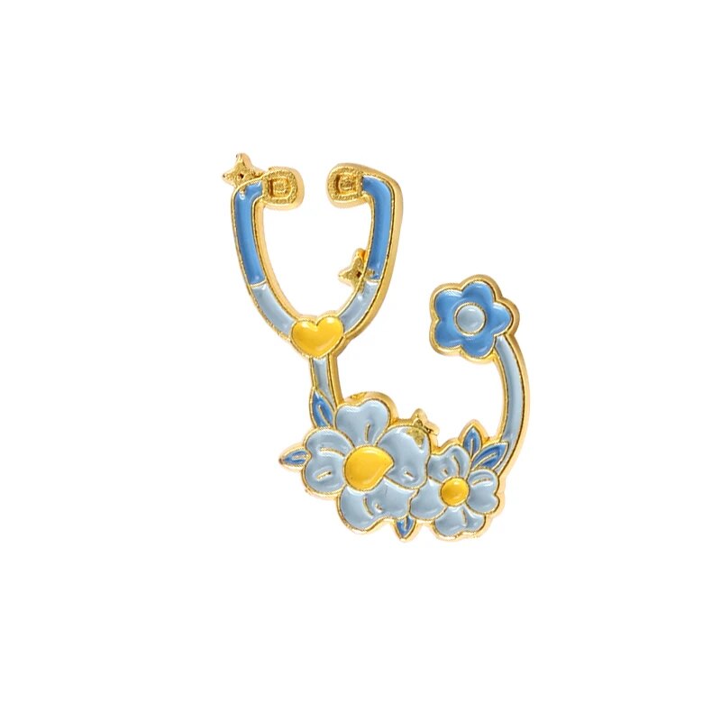 Stethoscope Collection Enamel Pins Cartoon Doctor Nurse Brooch Lapel ...