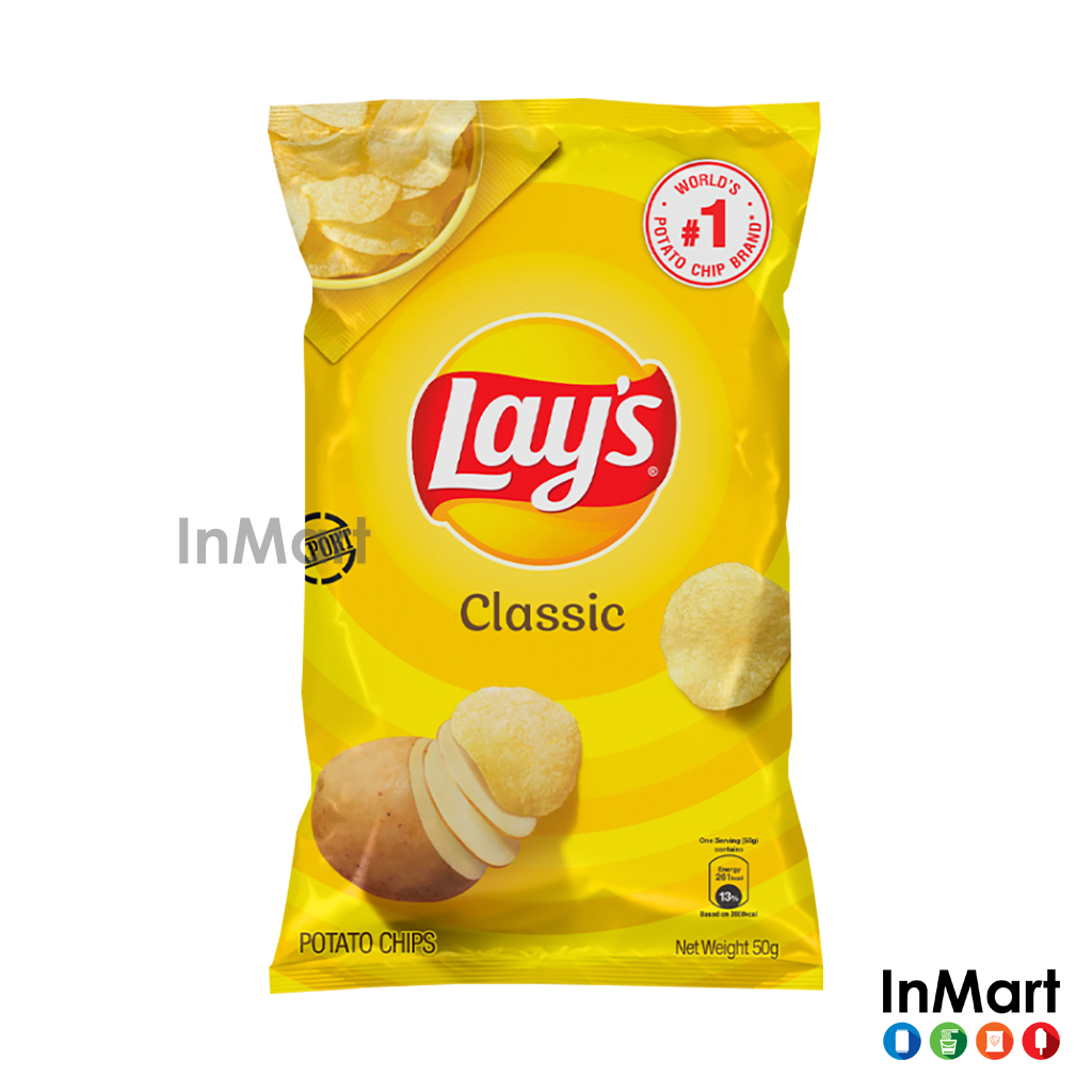 Lays Potato Chips Classic 50g 乐事马铃薯片 经典原味 Lay Lay's | Lazada