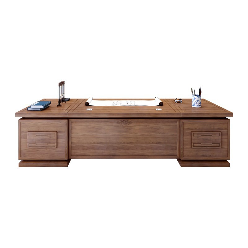 New Chinese Style Office Table Solid Wood Boss Desk Simple Modern Desk ...