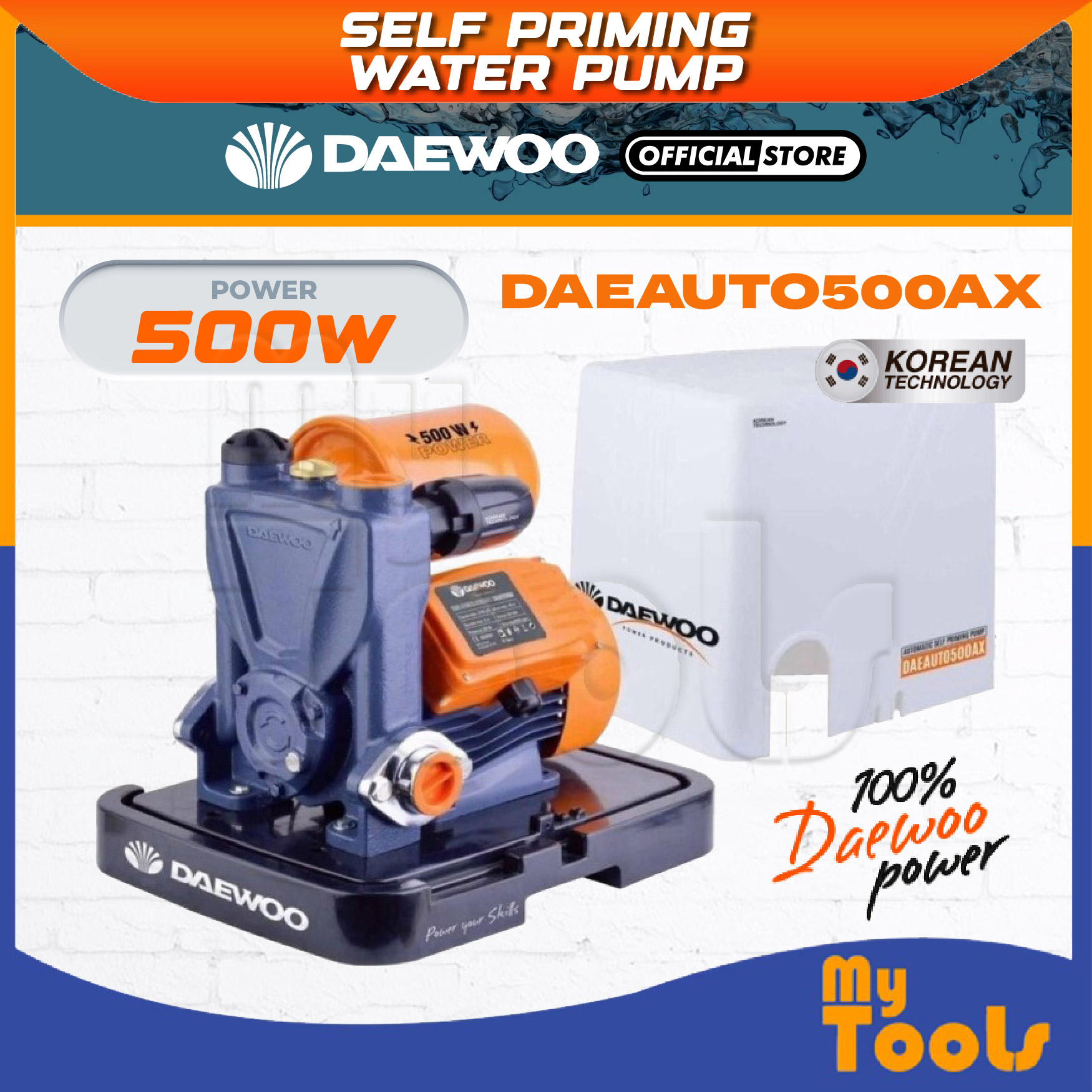 Mytools DAEWOO Self Priming Water Pump DAEAUTO500AX | 500W | Automatic ...