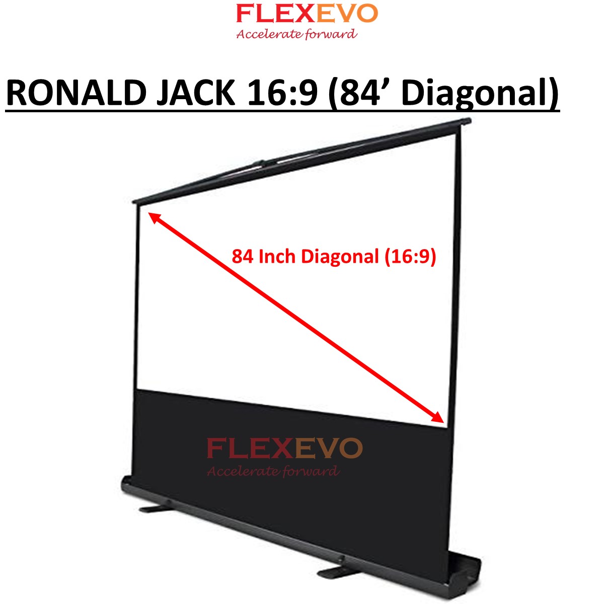Ronald Jack 16:9 84 100 Inch Diagonal Portable Floor Up / Pull Up ...