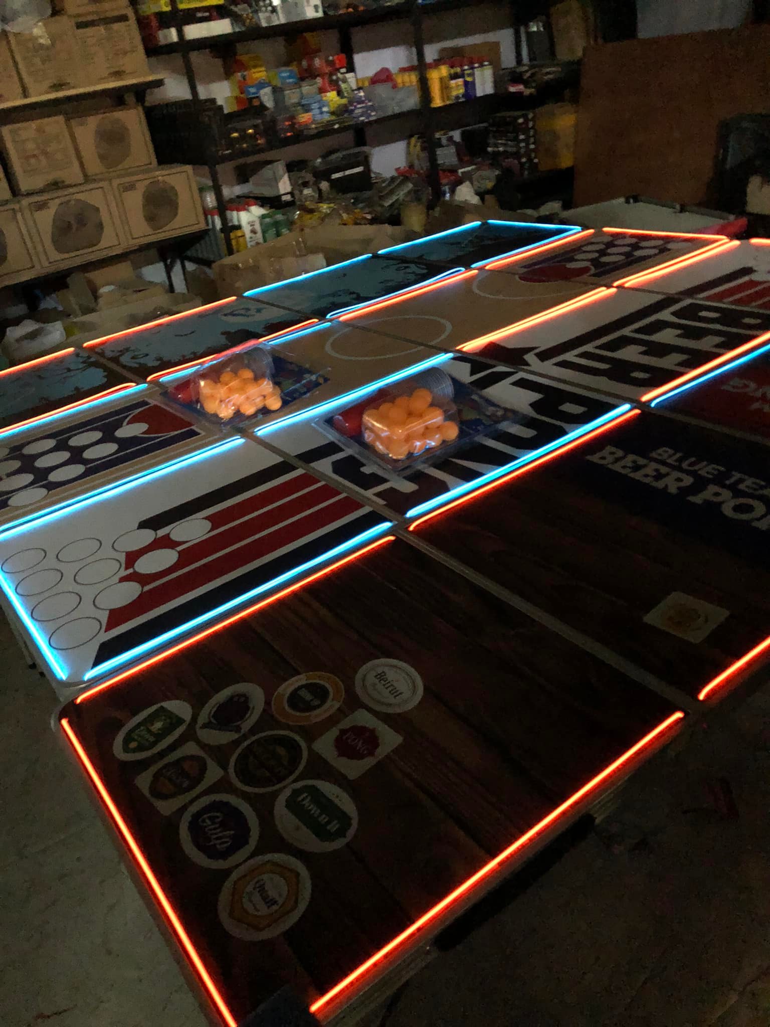 Beer pong table with led light , 1 set cups and Balls (complete set ...