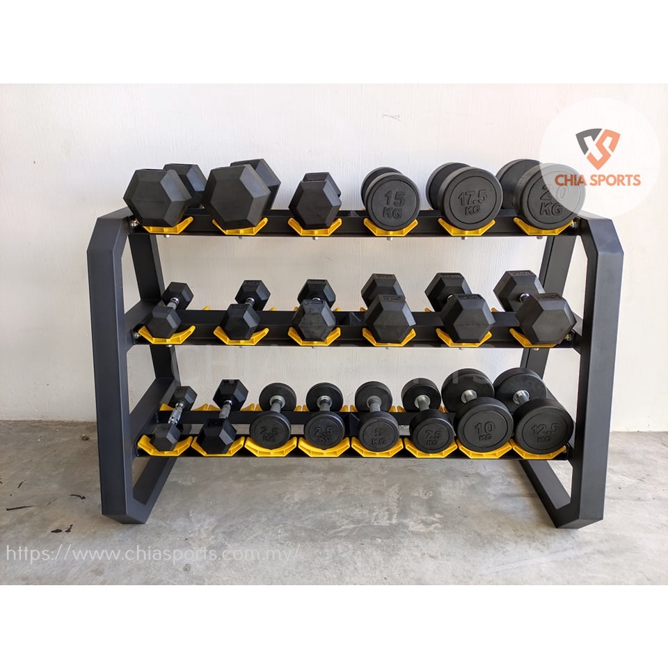 3 Layer Commercial Dumbbell Rack 10 Pairs Three Tier Storage Racks ...