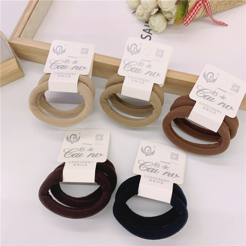 Color milk tea rubber band fashion a card 2/5 price elastic hair hair ...