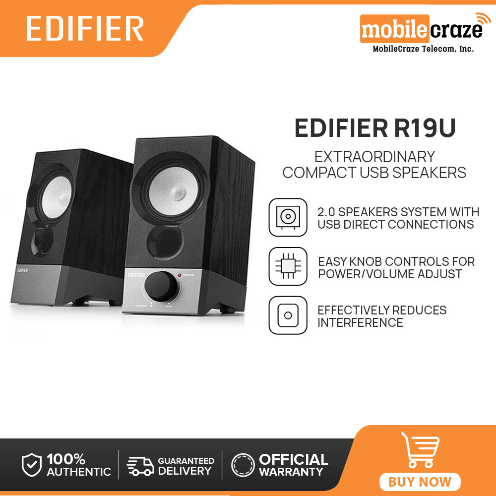 Edifier R19U Compact USB Speakers | Small Speaker Home Desktop Wired ...