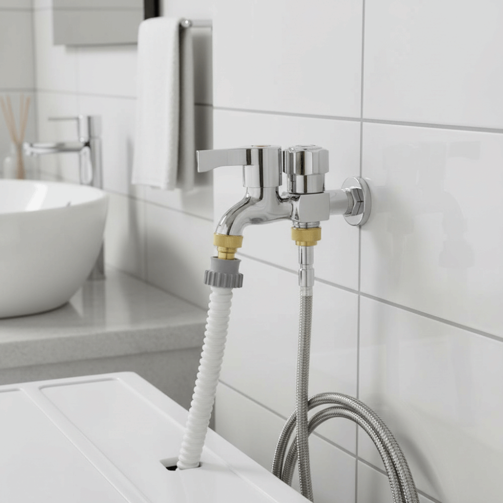 Durable Core Washing Machine Faucet Stainless Steel Thickened Double ...