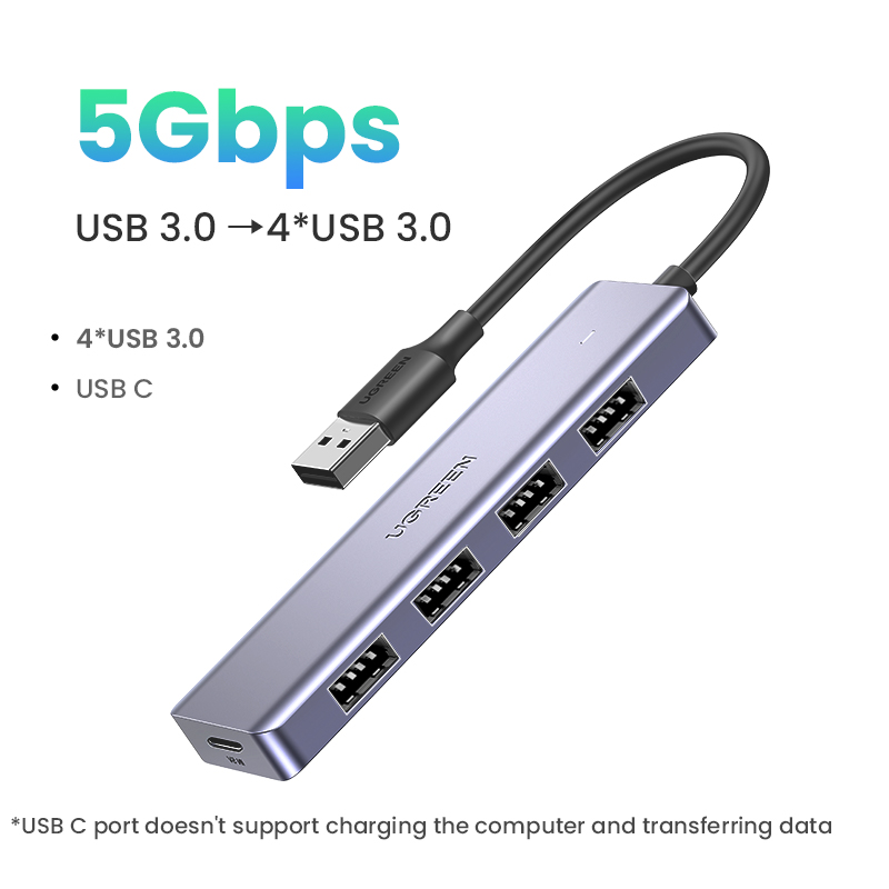 UGREEN 4-Port USB 3.0 Hub, Ultra Slim High-Speed USB Splitter Portable ...