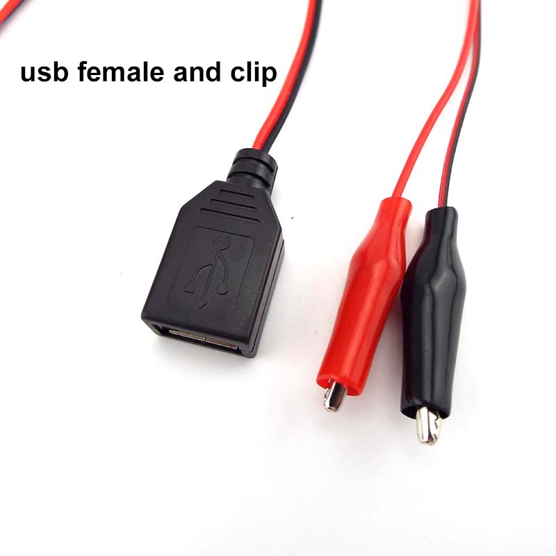Alligator Test Clips Clamp to USB Male Female Connector Crocodile ...