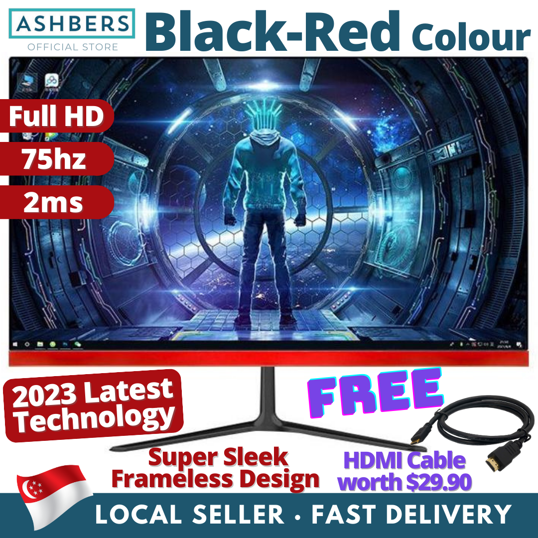 PROMO 24 inch Ultra-Thin Flat Monitor Screen, LED Computer Gaming ...