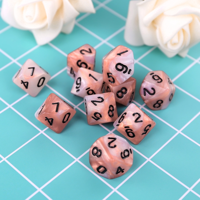【Must-have】10pcs/set 10 Sided D10 Polyhedral Dices Numbers Dials ...
