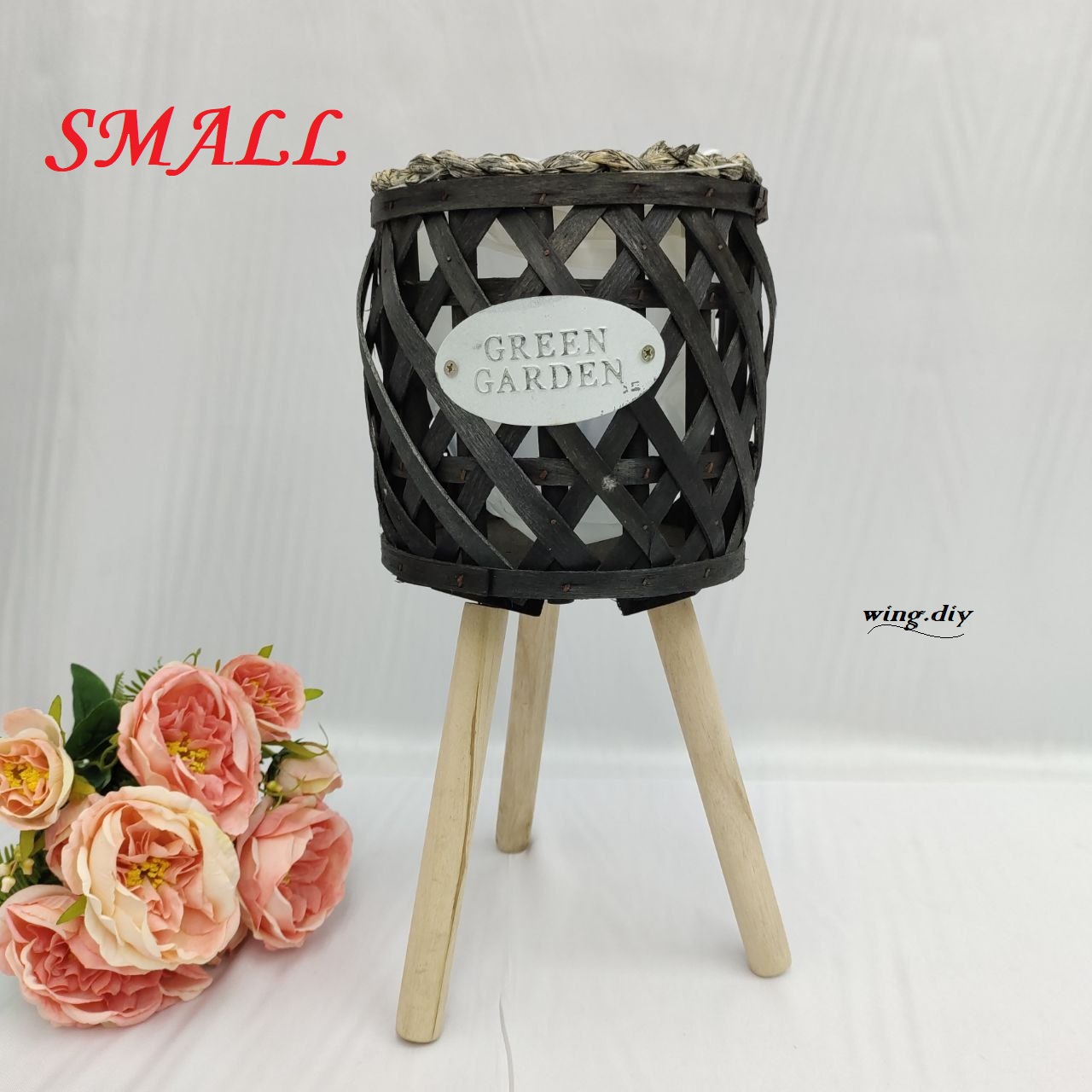 [READY STOCK] RATTAN WEAVING BASKET WITH WOODEN STAND/ BAKUL ROTAN ...