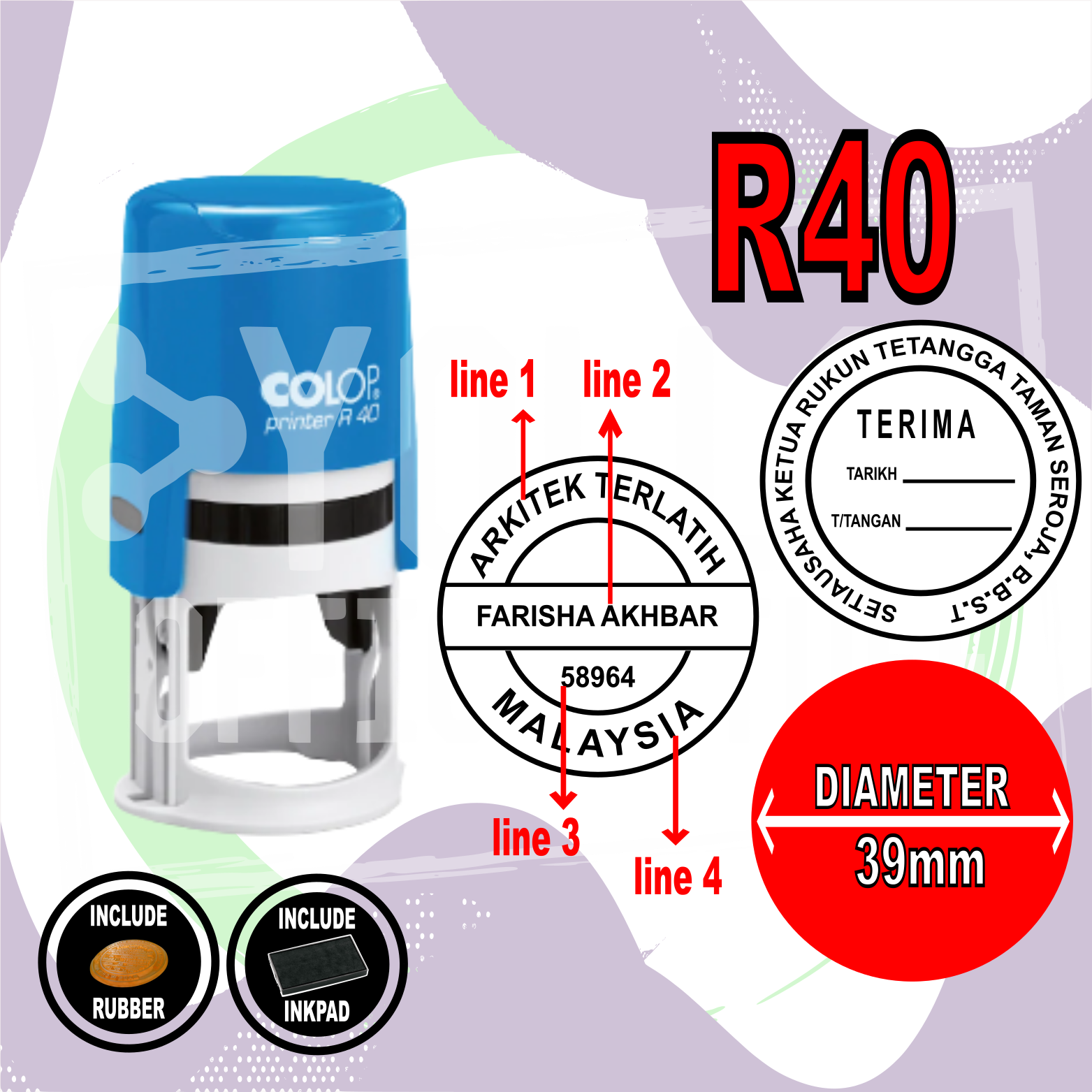 Cop bulat self inking berkualiti tinggi, COLOP Austria | Lazada