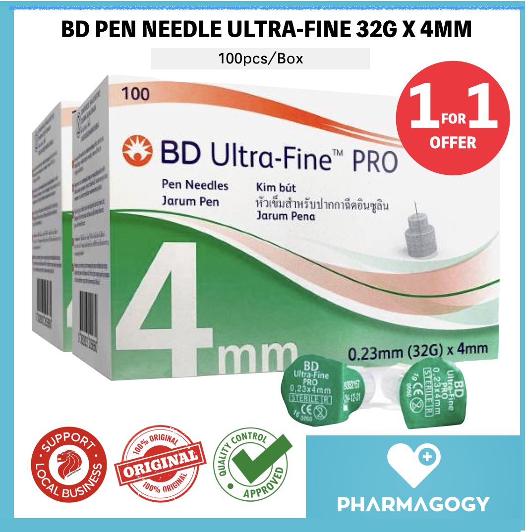 [1 FOR 1] BD PEN NEEDLE ULTRA-FINE 32G X 4MM 100pcs/Box BD ULTRA FINE ...