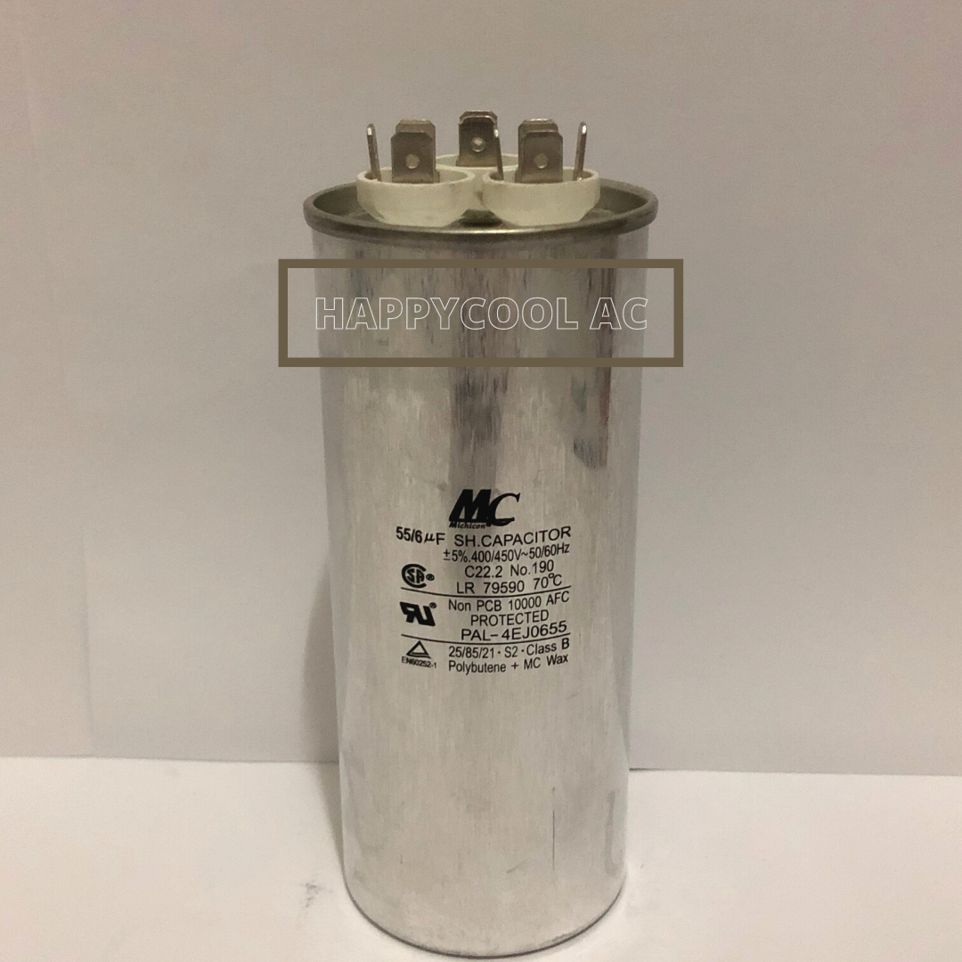 Kapasitor 55 uF / 55 mikro Merk MC 2 kaki Capacitor AC 55 mikro ...