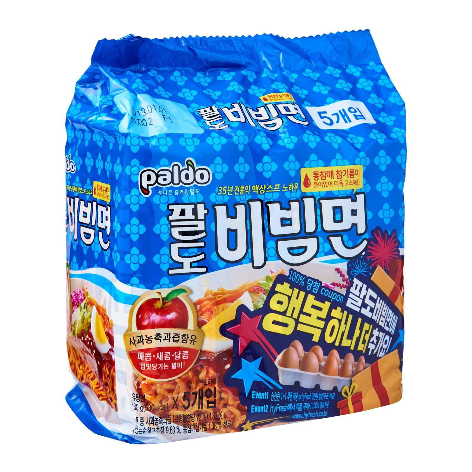 Paldo Korean Bibim Noodles Sweet and Spicy Cold Noodles Instant Ramen ...