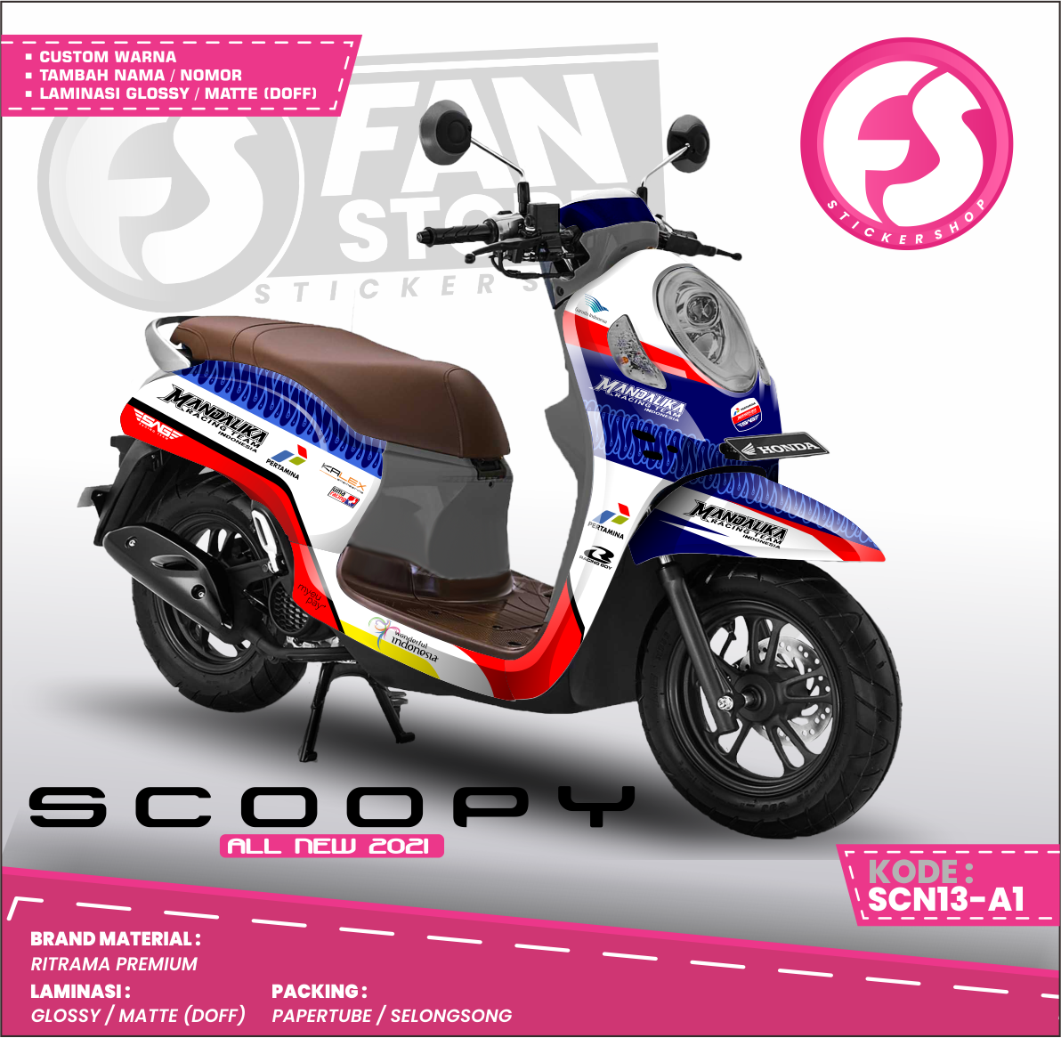 Decal Sticker Scoopy 2021 Full Body - Decal Scoopy Prestige Mandalika ...