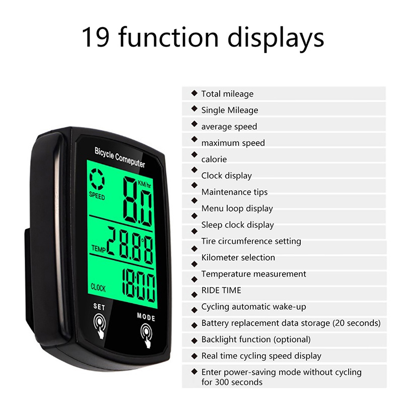 GPS Bicycle Computer Wired Speedometer Waterproof Bike LCD Computer ...