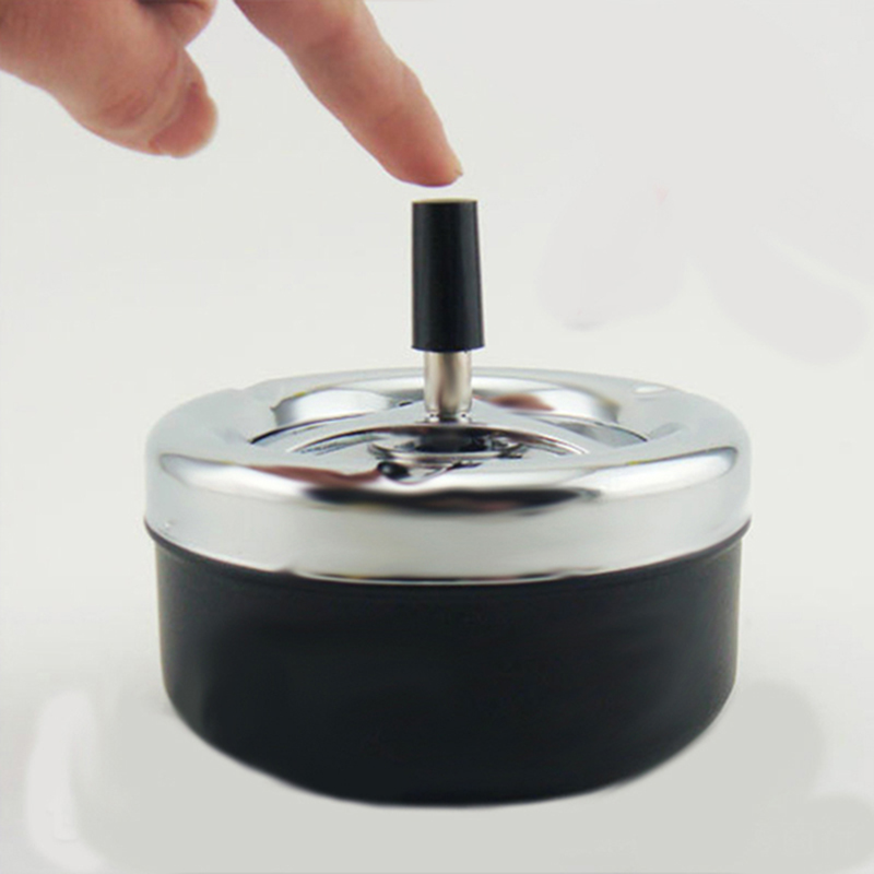Automatic Cleaning Rotating Ashtray, Stainless Steel Finger Pressure ...