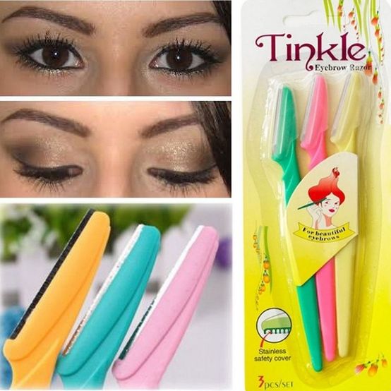 3 PCS Tinkle Portable Eyebrow Trimmer Hair Remover Set Women Face Razor ...