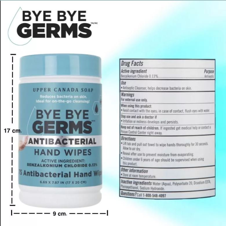ทิชชูเปียกฆ่าเชื้อโรคแบคทีเรีย Bye bye Germs ปราศจากน้ำหอม ปราศจาก ...