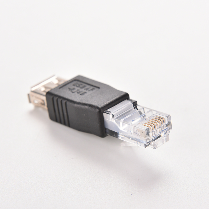RJ45 Male to USB AF A Female Adapter Socket LAN Network Ethernet Router ...