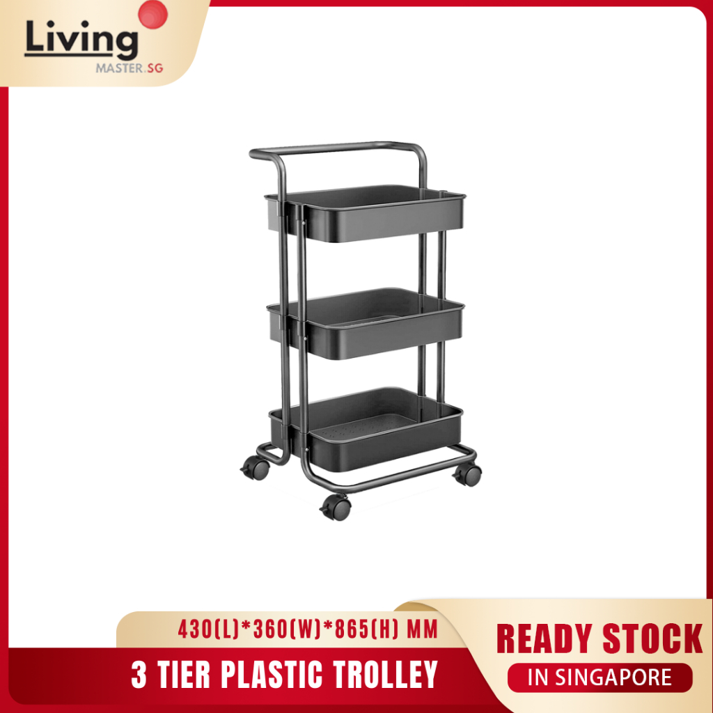 (READY STOCK) 3 Tier Movable Trolley Multi-Purpose with Handle Bar ...