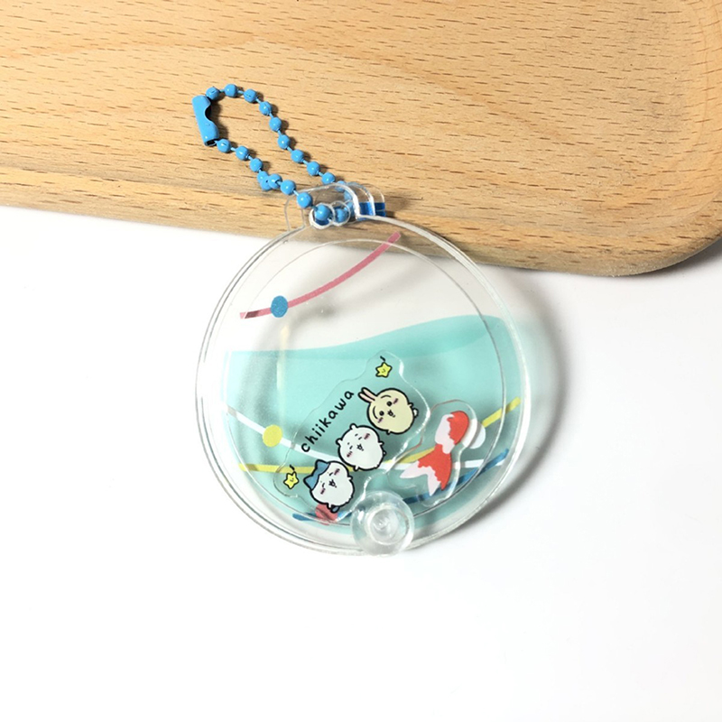 Chiikawa Anime Creative Pendant Cartoon Fish Water Bag Shaker Keychain ...