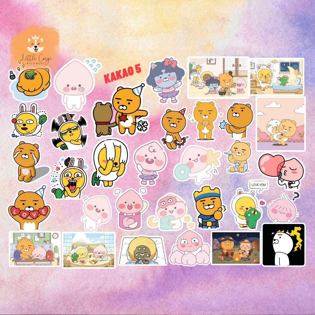 Set 30 hình dán sticker kakaotalk, kakao friends, LINE friends dễ ...